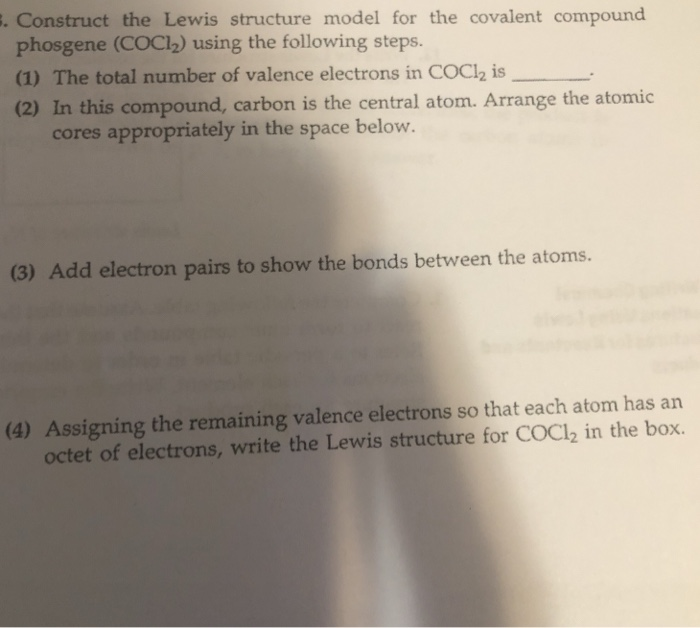 Solved . Construct the Lewis structure model for the | Chegg.com