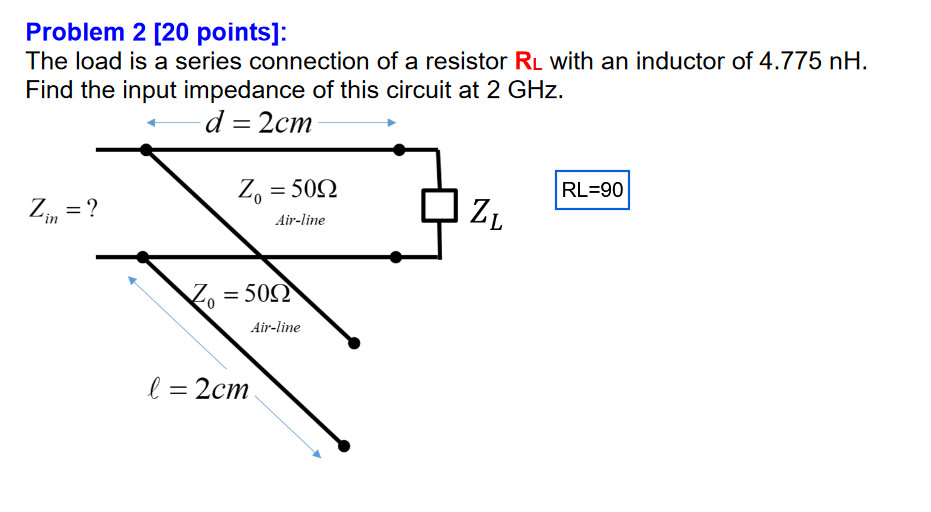 Solved Problem 2 [20 points]: The load is a series | Chegg.com