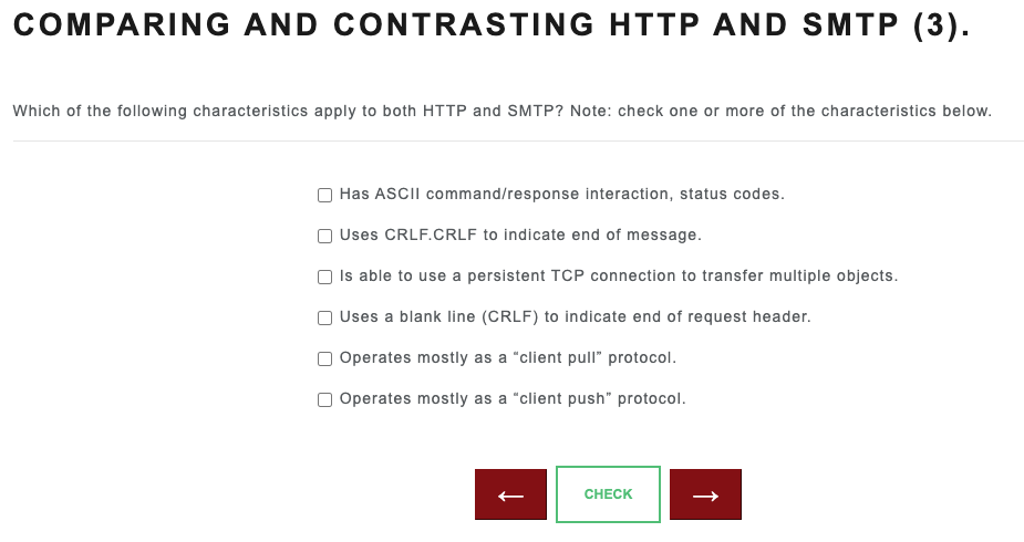 Solved COMPARING AND CONTRASTING HTTP AND SMTP (3). Which of | Chegg.com
