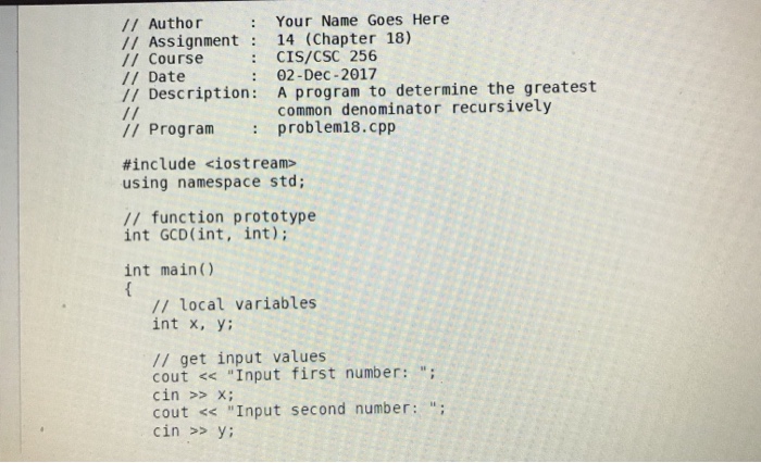 Solved The greatest common denominator (GCD) of two positive | Chegg.com