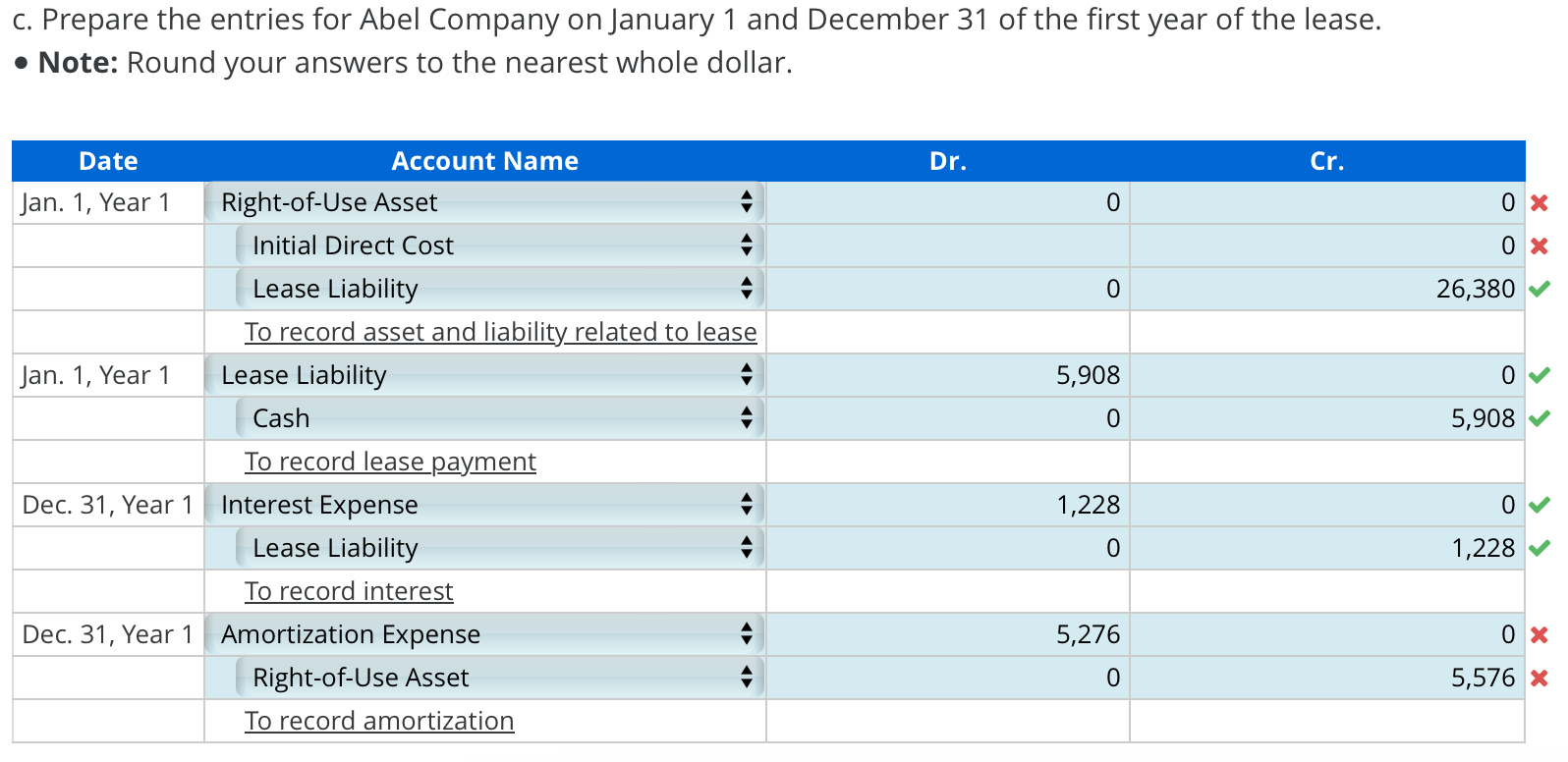 Solved On January 1 of Year 1, Cane Company signed a | Chegg.com