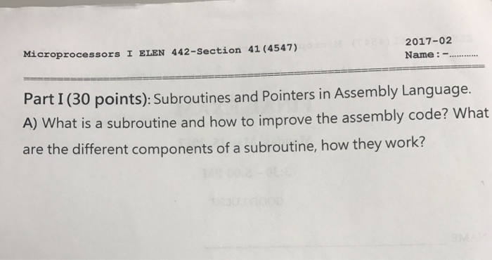 Solved Subroutines And Pointers In Assembly Language A