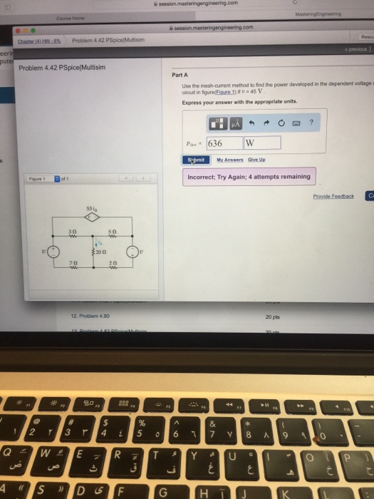 Solved Chaster. (4)HMW% Problem 4.42 PSpice/Multisim Problem | Chegg.com Solved Chaster. (4)HMW% Problem 4.42 PSpice/Multisim Problem | Chegg.com