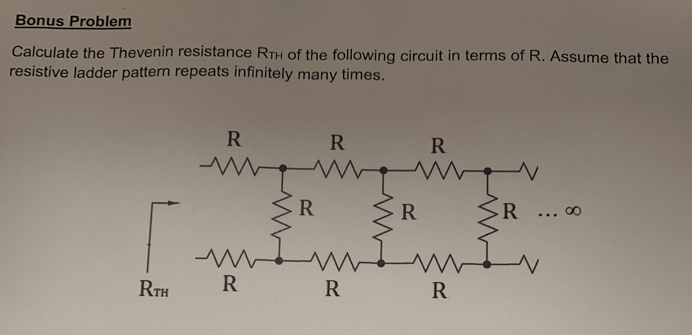 Solved Bonus Problem Calculate the Thevenin resistance RTH | Chegg.com