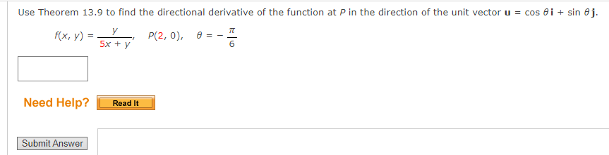 Solved Use Theorem 13.9 to find the directional derivative | Chegg.com