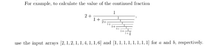 Solved How would you code a continued fraction on matlab | Chegg.com