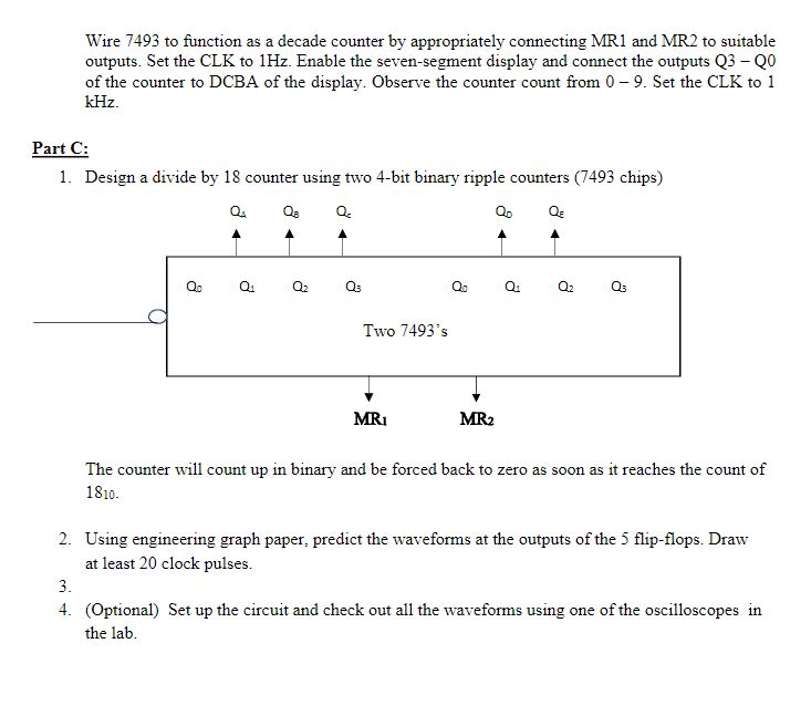 Wire 7493 ﻿to function as a decade counter by | Chegg.com