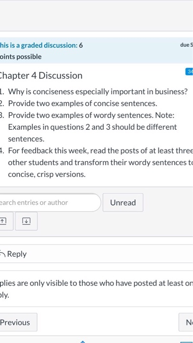 2. Provide two examples of concise sentences. 3. | Chegg.com