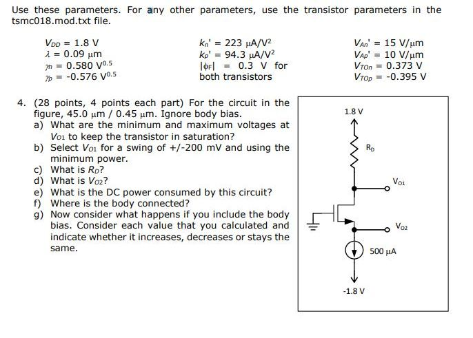 Use these parameters. For any other parameters, use | Chegg.com