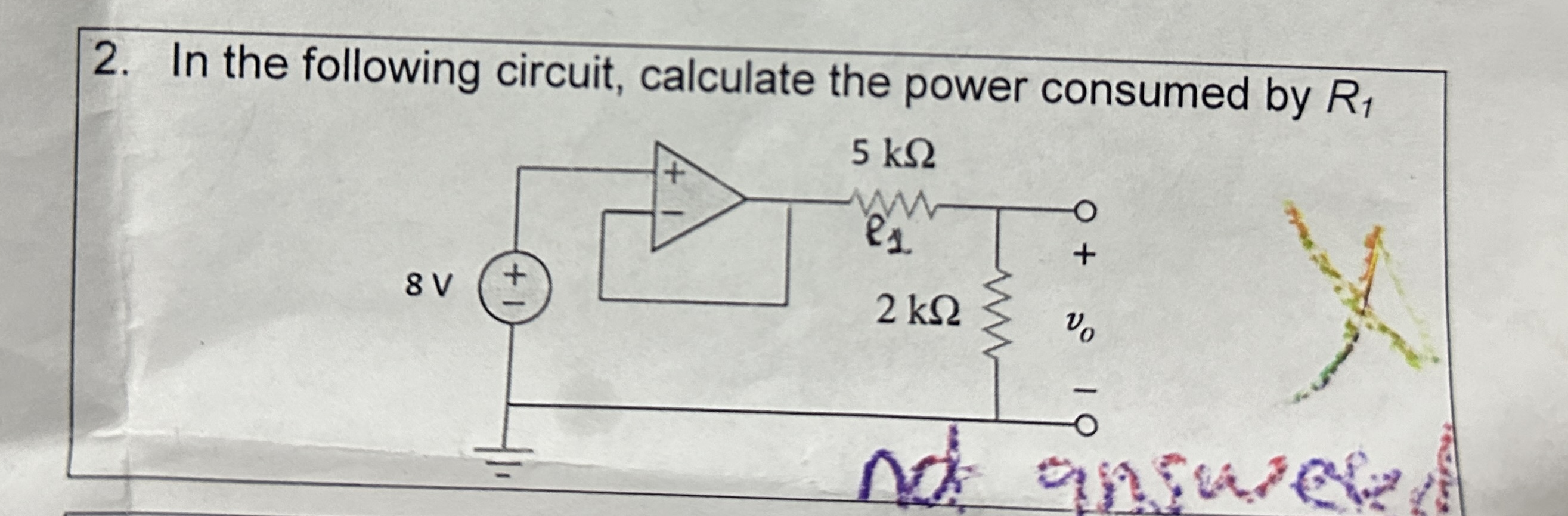 Solved In ﻿the following circuit, calculate the power | Chegg.com