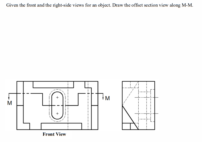 Solved Given the front and the right-side views for an | Chegg.com
