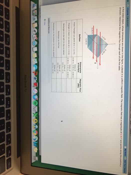 Solved A five-sided object, whose dimensions are shown in | Chegg.com