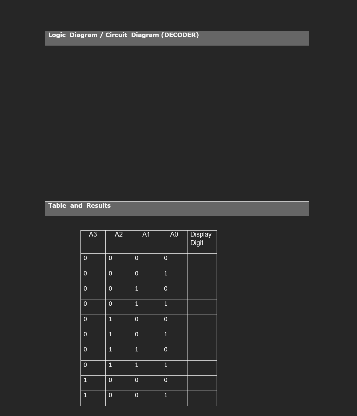 Logic Diagram / ﻿Circuit Diagram (DECODER)Table and | Chegg.com