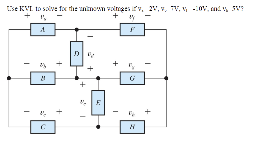 Solved Use KVL to solve for va,vb, and vc.Use KVL to solve | Chegg.com Solved Use KVL to solve for va,vb, and vc.Use KVL to solve | Chegg.com