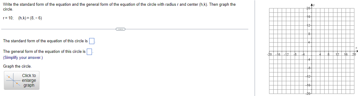 Solved Write the standard form of the equation and the | Chegg.com