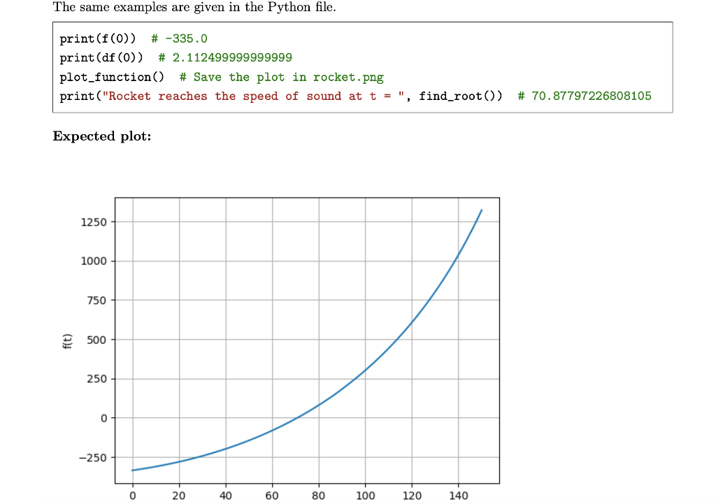 Solved Q3 - Root Finding (30 points] Filename: rocket.py The | Chegg.com