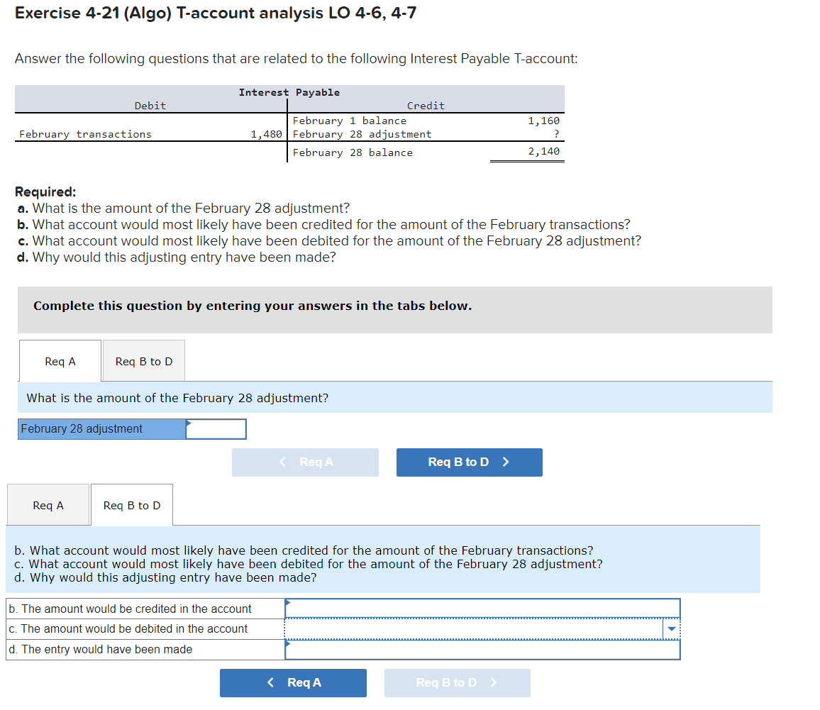 Solved Exercise 4-21 (Algo) T-account analysis LO 4-6, 4-7 | Chegg.com