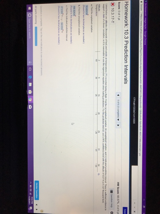 Solved 17Fmath 1303e01cm10695 Homework: 10.3 Prediction | Chegg.com
