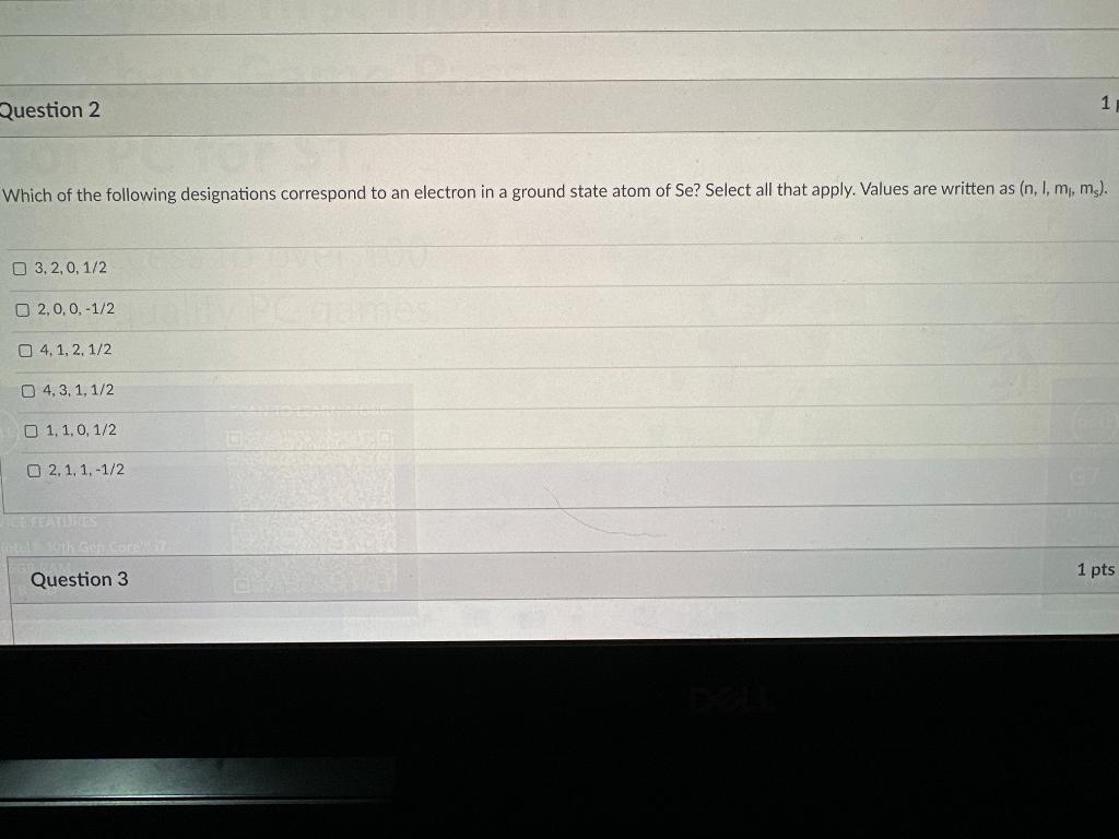 Solved Which of the following designations correspond to an | Chegg.com