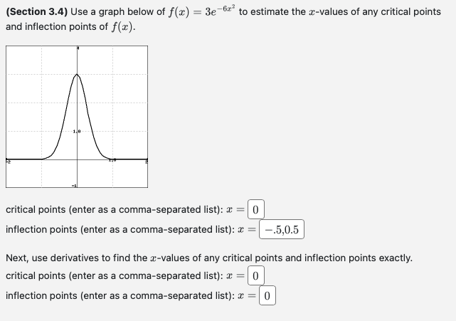 Solved (Section 3.4) ﻿Use a graph below of f(x)=3e-6x2 ﻿to | Chegg.com