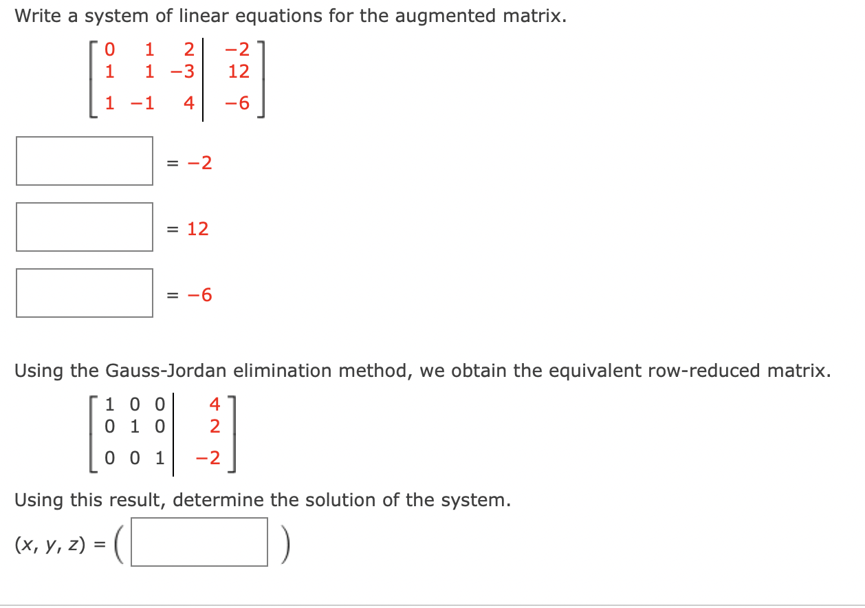 Solved Determine whether the system of linear equations has | Chegg.com