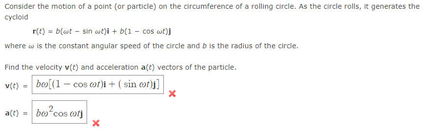 Solved Consider the motion of a point (or particle) on the | Chegg.com