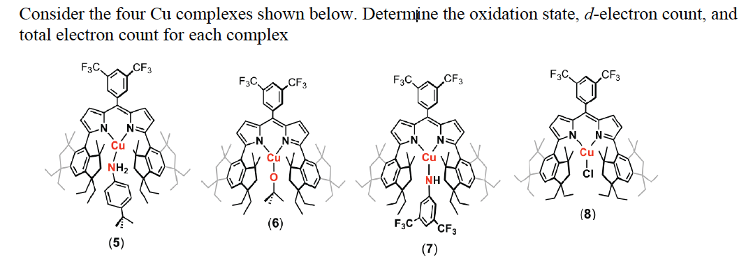 Solved Consider the four Cu complexes shown below. Determine | Chegg.com