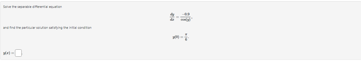 Solved Solve the separable differential | Chegg.com