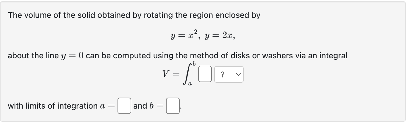 Solved The volume of the solid obtained by rotating the | Chegg.com