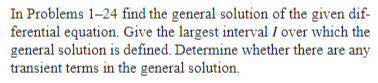 Solved In Problems 1-24 find the general solution of the | Chegg.com