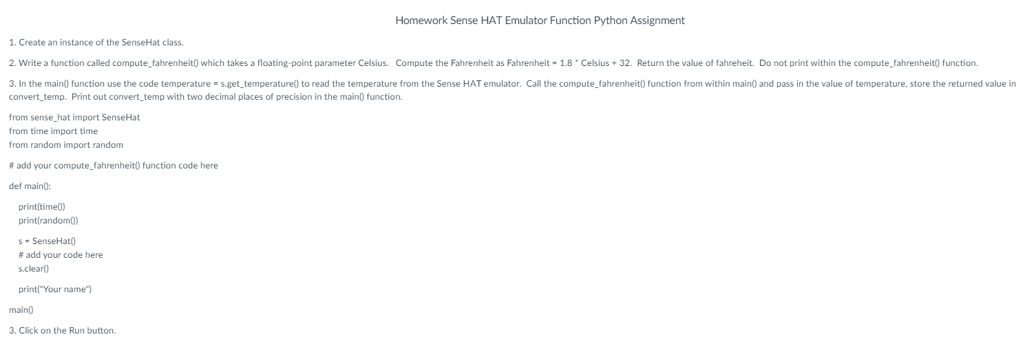 Solved Homework Sense Hat Emulator Function Python 