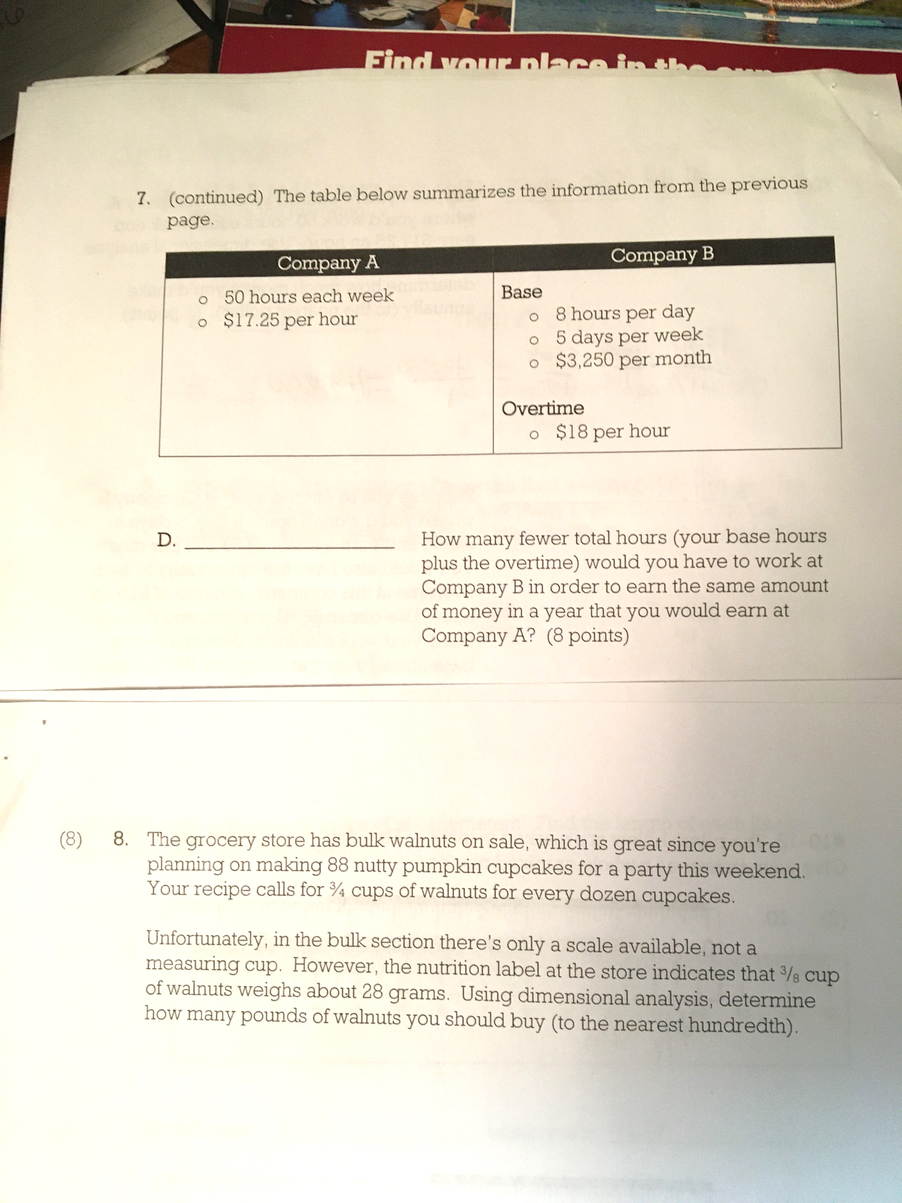 Solved (continued) ﻿The table below summarizes the | Chegg.com