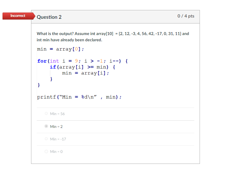 Solved What is the output? Assume int array | Chegg.com