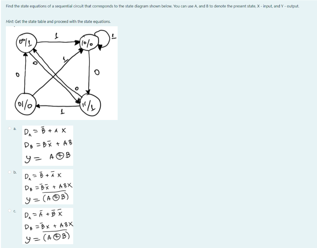 Solved Find the state equations of a sequential circuit that | Chegg.com