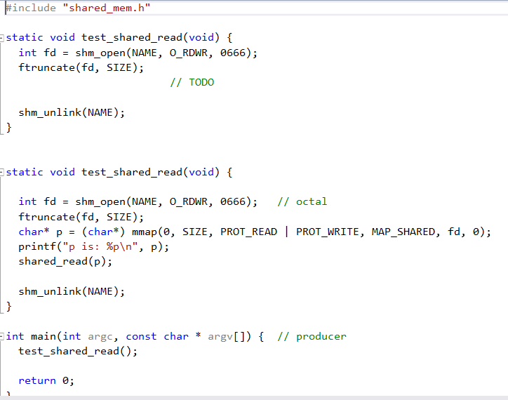 #include "shared_mem.h" static char* NAME = "OS"; | Chegg.com