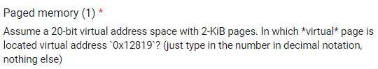 Solved Paged memory (1) * Assume a 20-bit virtual address | Chegg.com