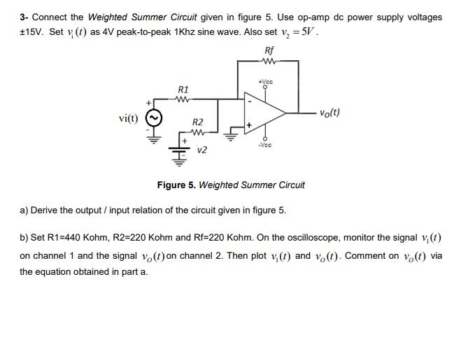 Solved 3- Connect the weighted Summer Circuit given in | Chegg.com