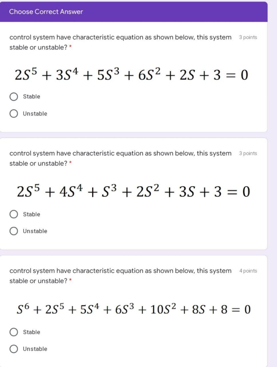 Solved Choose Correct Answer 3 points control system have | Chegg.com