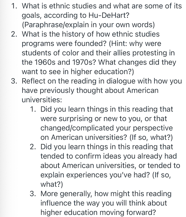 1. What is ethnic studies and what are some of its | Chegg.com