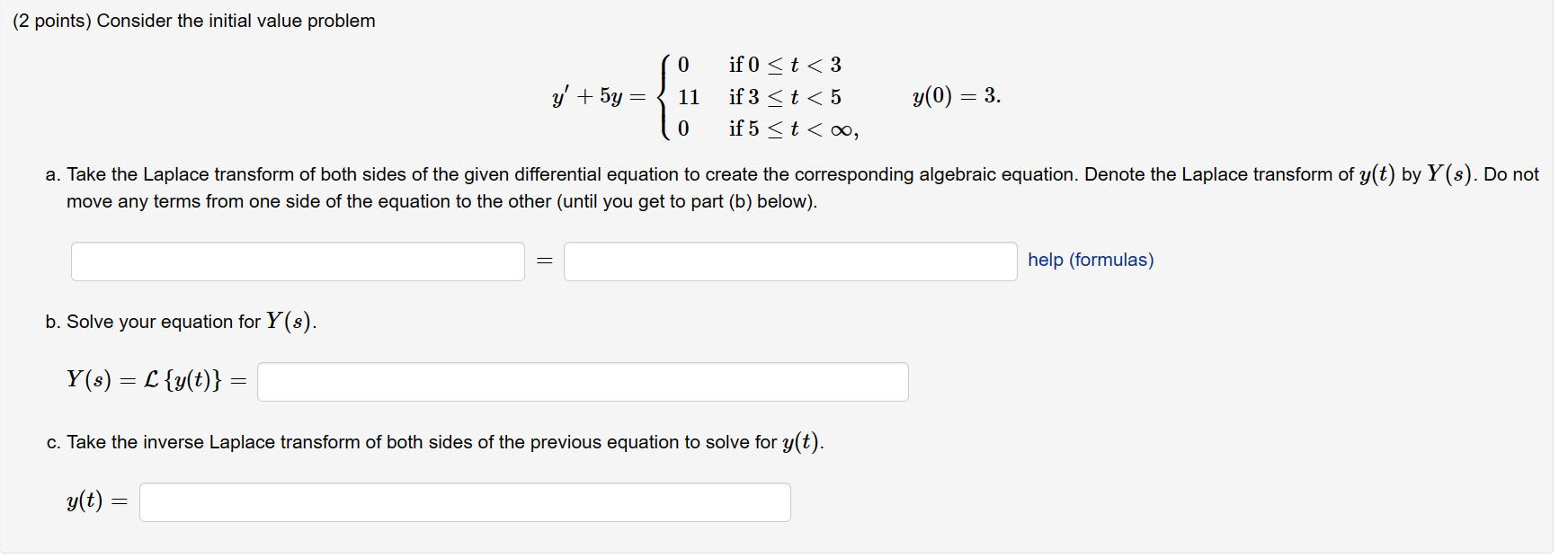 Solved (2 points) Consider the initial value problem | Chegg.com