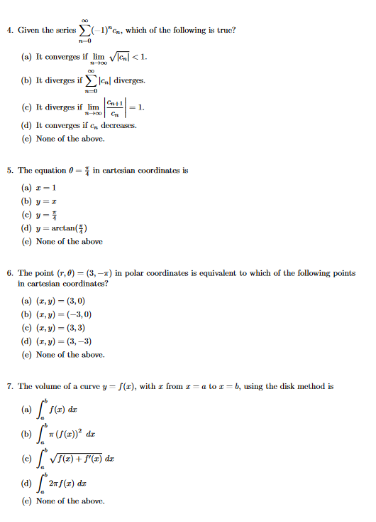 Solved 4. Given the series \\( \\sum_{n=0}^{\\infty}(-1)^{n} | Chegg.com