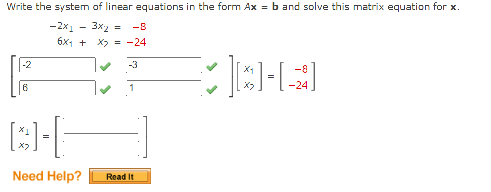 Solved Write the system of linear equations in the form Ax=b | Chegg.com