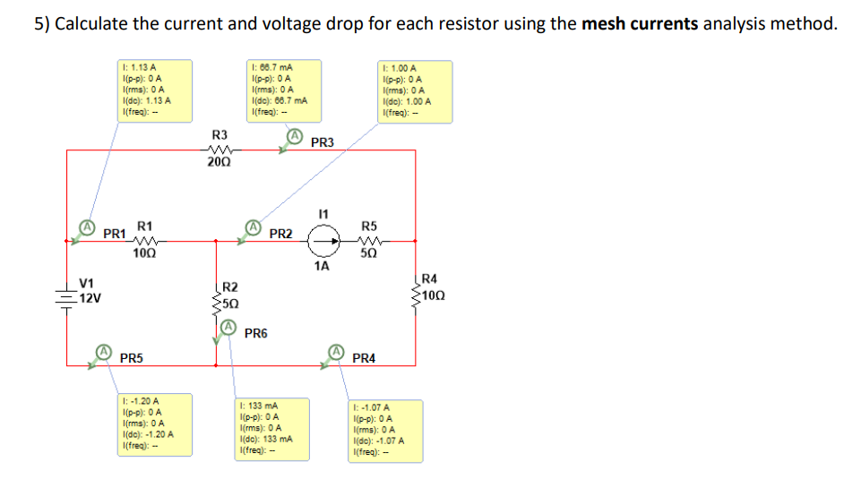 Solved 5) Calculate the current and voltage drop for each | Chegg.com