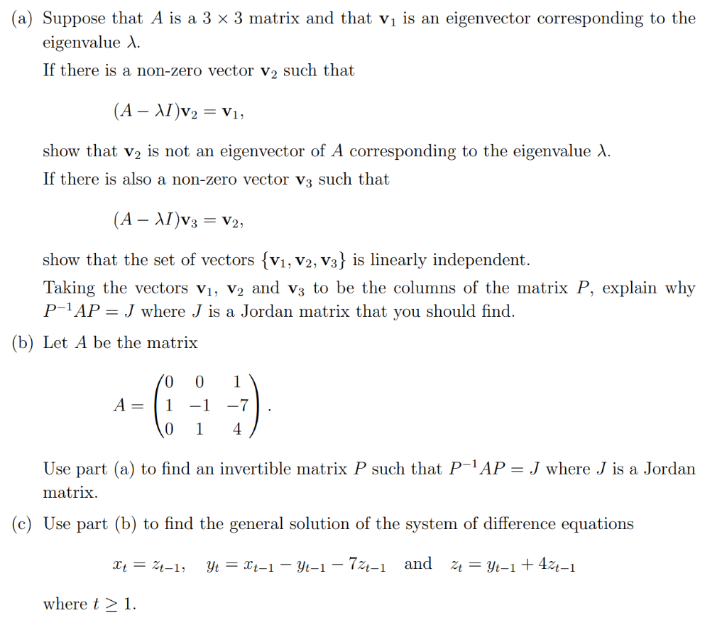 Solved (a) Suppose that A is a 3 x 3 matrix and that vị is | Chegg.com