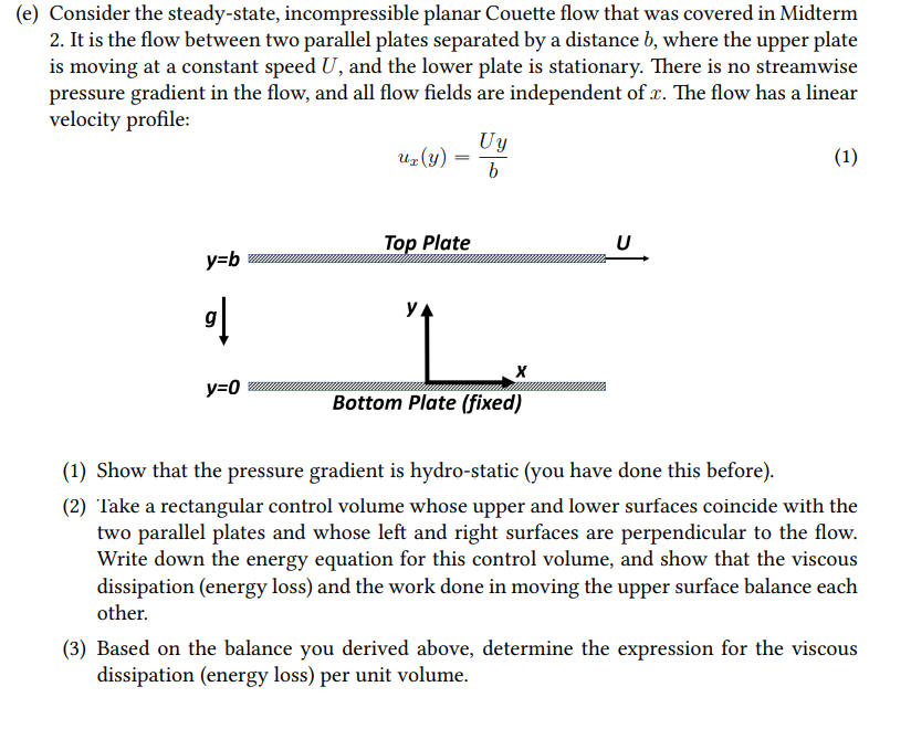 Solved (e) Consider the steady-state, incompressible planar | Chegg.com