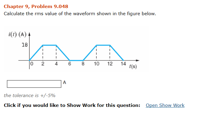 Solved Chapter 9, Problem 9.048 Calculate the rms value of | Chegg.com