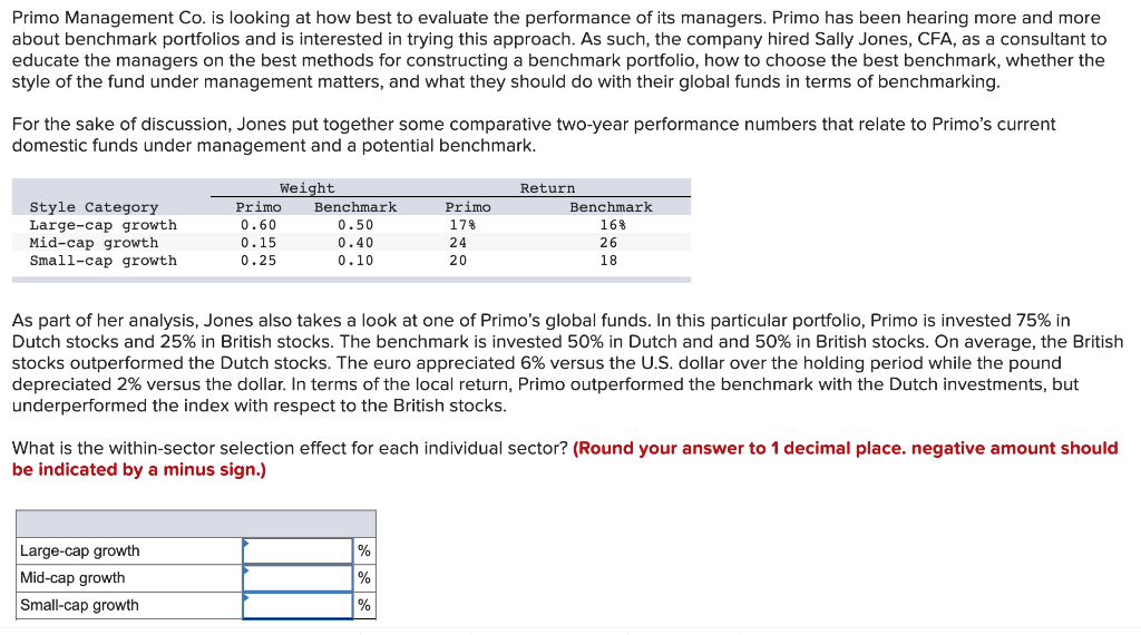 Solved Primo Management Co. is looking at how best to | Chegg.com