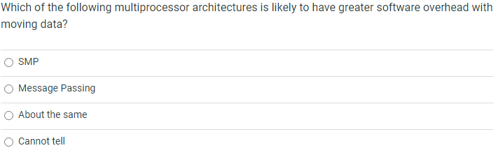 Solved Which of the following multiprocessor architectures | Chegg.com