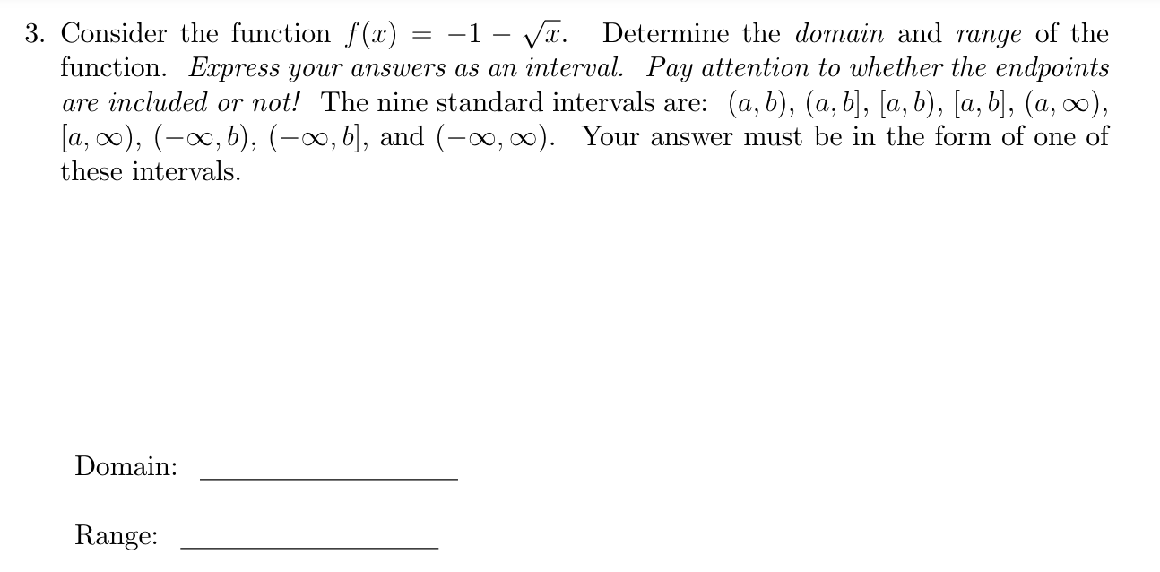 Solved Consider the function f(x)=-1-x2. ﻿Determine the | Chegg.com
