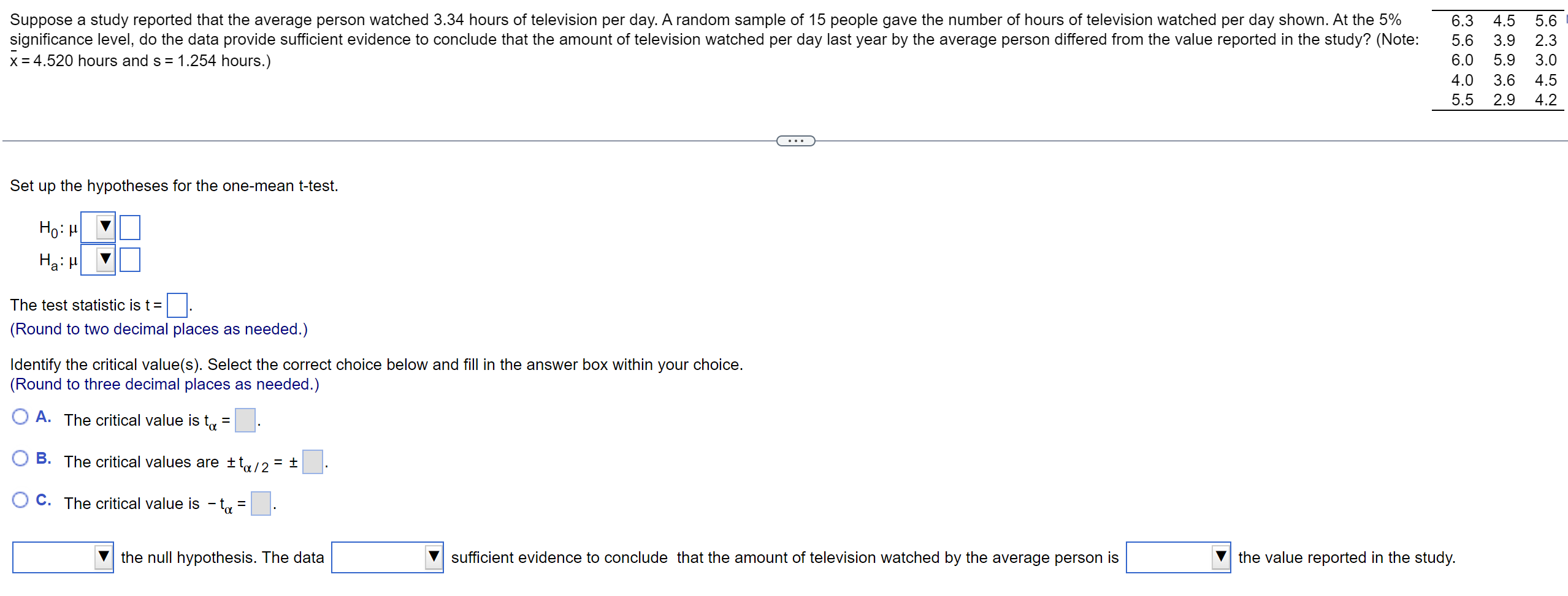 Solved Reject / Do not reject null hypothesis. The data | Chegg.com